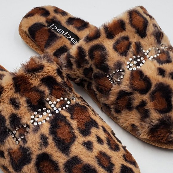 bebe | Shoes | Bebe Plush Leopard Slippers Nwot | Poshmark